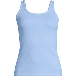 LANDS' END Ripp-Tanktop f&uuml;r Damen in Plus-Gr&ouml;&szlig;e, Damen, size: plus, Blau, Elasthan/Baumwoll-Mischung, by Lands' End