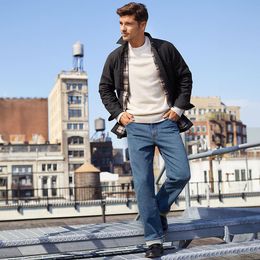 LANDS' END Stretch-Denim Jeans f&uuml;r Herren, Relaxed Fit, Herren, size: regular, Blau, Baumwolle, by Lands' End