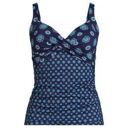 LANDS' END Tankinitop CHLORRESISTENT mit V-Ausschnitt Gemustert f&uuml;r Damen in Plus-Gr&ouml;&szlig;e, Damen, size: plus, Blau, Nylon-Mischung, by Lands' End