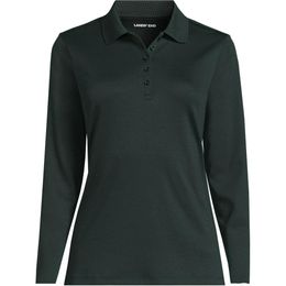 Supima-Poloshirt mit langen &Auml;rmeln f&uuml;r Damen, Damen, size: regular, Gr&uuml;n, Baumwolle, by Lands' End