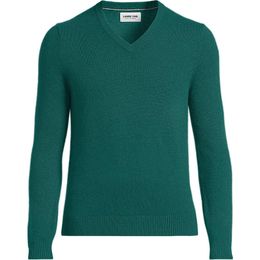 LANDS' END Kaschmirpullover mit V-Ausschnitt, Herren, size: regular, Gr&uuml;n, Kaschmir, by Lands' End