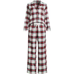 Pyjama-Set aus reinem Baumwoll-Flanell f&uuml;r Damen, Damen, size: regular, Elfenbein, Baumwolle, by Lands' End