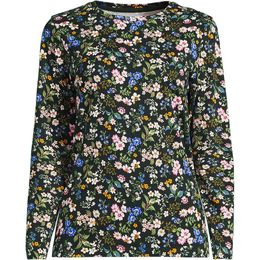 LANDS' END Supima-Shirt, Langarm in Petite-Gr&ouml;&szlig;e, Damen, size: petite, Gr&uuml;n, Baumwolle, by Lands' End
