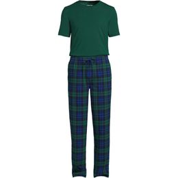 Jersey-Pyjamaset, Herren, size: regular, Blau, Elasthan/Baumwoll-Mischung, by Lands' End