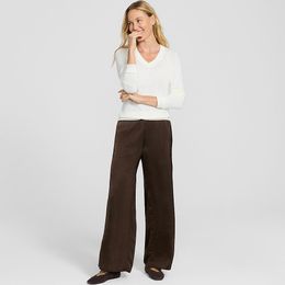 Satinhose mit Elastikbund, Damen, size: regular, Braun, Polyester, by Lands' End