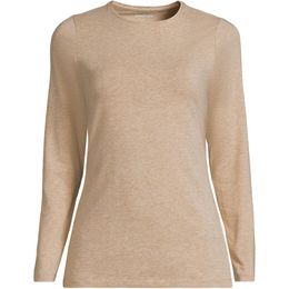 LANDS' END Shirt aus Baumwolle/Modal-Mix mit Rundausschnitt f&uuml;r Damen, Damen, size: regular, Braun, Elasthan/Baumwolle Modal, by Lands' End