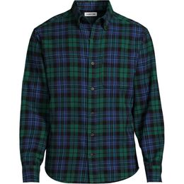 LANDS' END Flanellhemd Flagship Classic Fit, Herren, size: regular, Blau, Baumwolle, by Lands' End