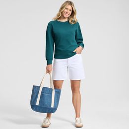 LANDS' END Leichtes Sweatshirt in Petite-Gr&ouml;&szlig;e, Damen, size: petite, Gr&uuml;n, Baumwolle, by Lands' End