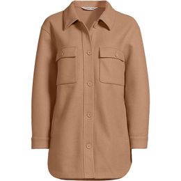 Soft Fleece Hemdjacke in Petite-Gr&ouml;&szlig;e, Damen, size: petite, Braun, Polyester, by Lands' End