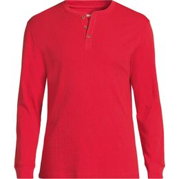 LANDS' END Henley-Schlafshirt f&uuml;r Herren, Herren, size: regular, Rot, Baumwolle, by Lands' End