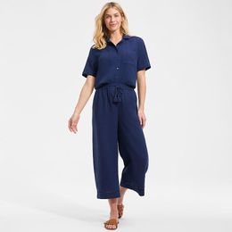 LANDS' END 7/8-Schlupfhose aus Musselin, Damen, size: regular, Blau, Baumwolle, by Lands' End