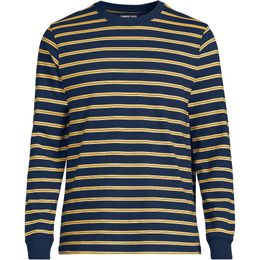 LANDS' END Super-T Langarm-Shirt f&uuml;r Herren, Classic Fit, Herren, size: regular, Blau, Baumwolle, by Lands' End
