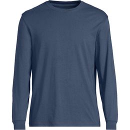 LANDS' END Super-T Langarm-Shirt f&uuml;r Herren, Classic Fit, Herren, size: regular, Blau, Baumwolle, by Lands' End
