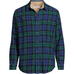 LANDS' END Winter-Flanellhemd, Herren, size: regular, Blau, Baumwolle, by Lands' End