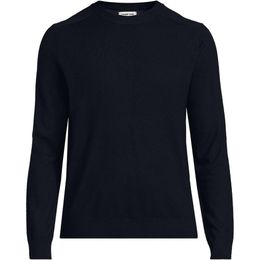 LANDS' END Merino-Rundhalspullover f&uuml;r Herren, Herren, size: regular, Schwarz, Wolle, by Lands' End