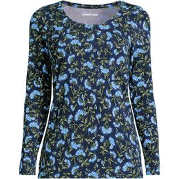 LANDS' END Baumwolle/Modal-Shirt mit Ballett-Ausschnitt f&uuml;r Damen, Damen, size: regular, Blau, Baumwolle Modal, by Lands' End