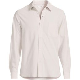 LANDS' END Langarm-Oxfordhemd aus Piqu&eacute;, Classic Fit, Herren, size: regular, Grau, Baumwolle, by Lands' End
