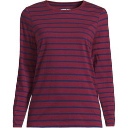 Supima-Shirt, Langarm in Petite-Gr&ouml;&szlig;e, Damen, size: petite, Rot, Baumwolle, by Lands' End