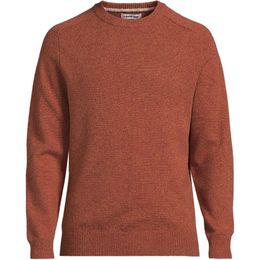 LANDS' END Rundhalspullover aus Lambswool, Herren, size: regular, Orange, Wolle, by Lands' End
