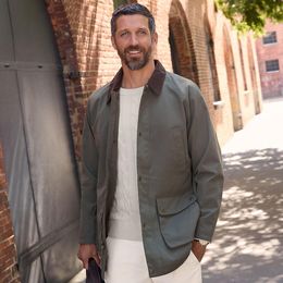 LANDS' END Wasserdichte Squall-Jacke mit Cordkragen, Herren, size: regular, Gr&uuml;n, Polyester/Nylon, by Lands' End