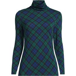 Rollkragenshirt aus Baumwoll/Modalmix, Damen, size: regular, Blau, Baumwolle/Elasthan/Baumwolle Modal, by Lands' End
