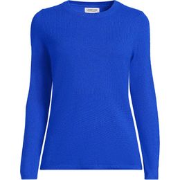 LANDS' END Kaschmir-Pullover mit rundem Ausschnitt in Plus-Gr&ouml;&szlig;e, Damen, size: plus, Blau, Kaschmir, by Lands' End