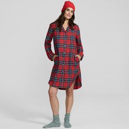 Flanell-Nachthemd aus reiner Baumwolle, Damen, size: regular, Rot, Baumwolle, by Lands' End