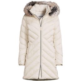 LANDS' END Isolierter FeatherFree&trade; Kapuzenmantel mit Webpelzfutter in Plus-Gr&ouml;&szlig;e, Damen, size: plus, Elfenbein, Polyester/Nylon, by Lands' End