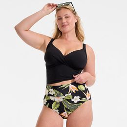 LANDS' END Bikinihose zum Umschlagen, High Waist, f&uuml;r Damen in Plus-Gr&ouml;&szlig;e, Damen, size: plus, Schwarz, Elasthan/Nylon-Mischung, by Lands' End