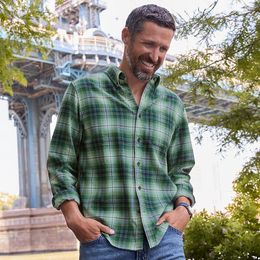Flanellhemd Flagship Classic Fit, Herren, size: regular, Gr&uuml;n, Baumwolle, by Lands' End