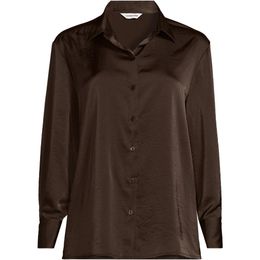 Satinbluse, Damen, size: regular, Braun, Polyester, by Lands' End