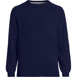 Rundhalspullover aus Lambswool, Herren, size: regular, Blau, Wolle, by Lands' End