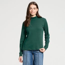 LANDS' END Stehkragen-Shirt in Petite-Gr&ouml;&szlig;e, Damen, size: petite, Gr&uuml;n, Baumwolle, by Lands' End