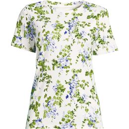 LANDS' END Supima Kurzarm-Shirt mit rundem Ausschnitt f&uuml;r Damen in Petite-Gr&ouml;&szlig;e, Damen, size: petite, Elfenbein, Baumwolle, by Lands' End