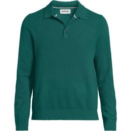 LANDS' END Kaschmirpullover mit Polokragen, Herren, size: regular, Gr&uuml;n, Kaschmir, by Lands' End