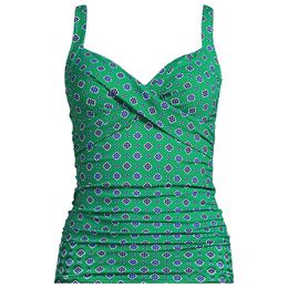 LANDS' END Tankinitop CHLORRESISTENT mit V-Ausschnitt f&uuml;r Damen, Damen, size: regular, Gr&uuml;n, Nylon-Mischung, by Lands' End