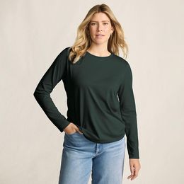 Supima-Shirt, Langarm in Petite-Gr&ouml;&szlig;e, Damen, size: petite, Gr&uuml;n, Baumwolle, by Lands' End