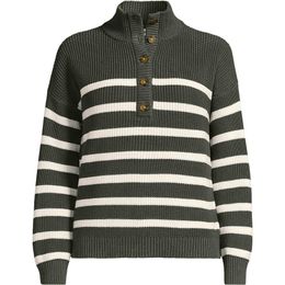 LANDS' END Henley-Pullover Drifter mit Knopfreihe in Plus-Gr&ouml;&szlig;e, Damen, size: plus, Gr&uuml;n, Baumwolle, by Lands' End