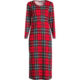 Wadenlanges Langarm-Nachthemd aus reiner Baumwolle f&uuml;r Damen, Damen, size: regular, Rot, Baumwolle, by Lands' End