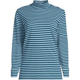 LANDS' END Stehkragen-Shirt in Petite-Gr&ouml;&szlig;e, Damen, size: petite, Gr&uuml;n, Baumwolle, by Lands' End