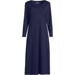 Supima Nachthemd in Petite-Gr&ouml;&szlig;e, Damen, size: petite, Blau, Baumwolle, by Lands' End