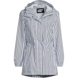 LANDS' END Wasserdichte Gemusterte Regenjacke SQUALL mit Packfach f&uuml;r Damen in Plus-Gr&ouml;&szlig;e, Damen, size: plus, Wei&szlig;, Polyester, by Lands' End