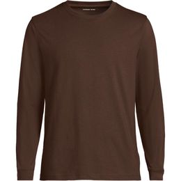 LANDS' END Super-T Langarm-Shirt f&uuml;r Herren, Classic Fit, Herren, size: regular, Braun, Baumwolle, by Lands' End