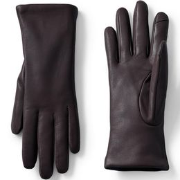 Lederhandschuhe mit Kaschmirfutter, Damen, size: regular, Braun, Kaschmir/Leder, by Lands' End
