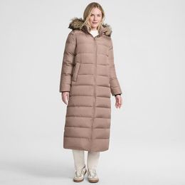 LANDS' END Maxi-Daunenmantel mit Kapuze f&uuml;r Damen in Petite-Gr&ouml;&szlig;e, Damen, size: petite, Braun, Polyester, by Lands' End