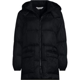 Ultraleichte verstaubare Wanderweight Daunen-Kapuzenjacke in Petite-Gr&ouml;&szlig;e, Damen, size: petite, Schwarz, Nylon, by Lands' End
