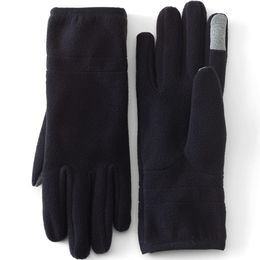 Wasserabweisende Anyweather Fleece-Handschuhe, Damen, size: regular, Schwarz, Polyester, by Lands' End