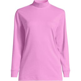 LANDS' END Stehkragen-Shirt in Petite-Gr&ouml;&szlig;e, Damen, size: petite, Pink, Baumwolle, by Lands' End