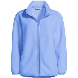 LANDS' END Teddyfleece-Jacke mit Rei&szlig;verschluss in Plus-Gr&ouml;&szlig;e, Damen, size: plus, Blau, Polyester, by Lands' End