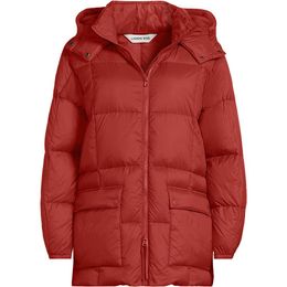 Ultraleichte verstaubare Wanderweight Daunen-Kapuzenjacke in Petite-Gr&ouml;&szlig;e, Damen, size: petite, Orange, Nylon, by Lands' End